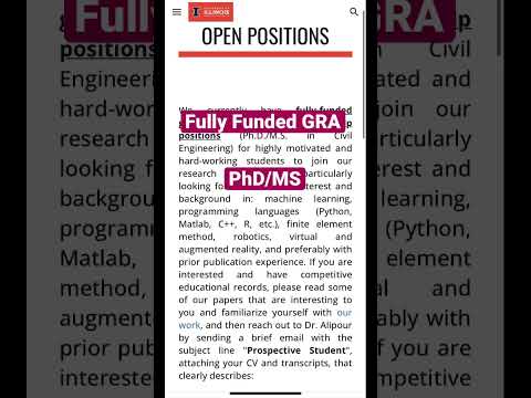 PhD/MS opportunity in University of Illinois at Urbana Champaign (UIUC), USA আজই email করো। Fall2022