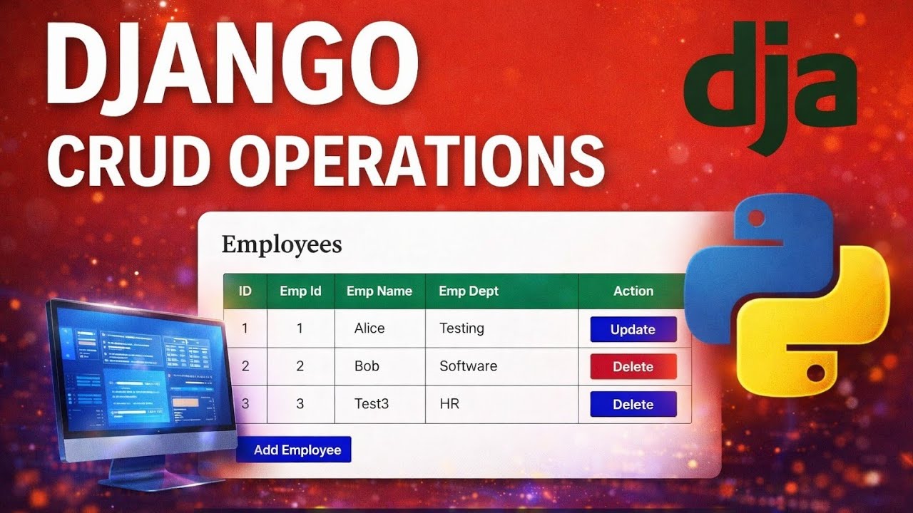 Complete CRUD Operations django project | CREATE, READ, UPDATE and DELETE