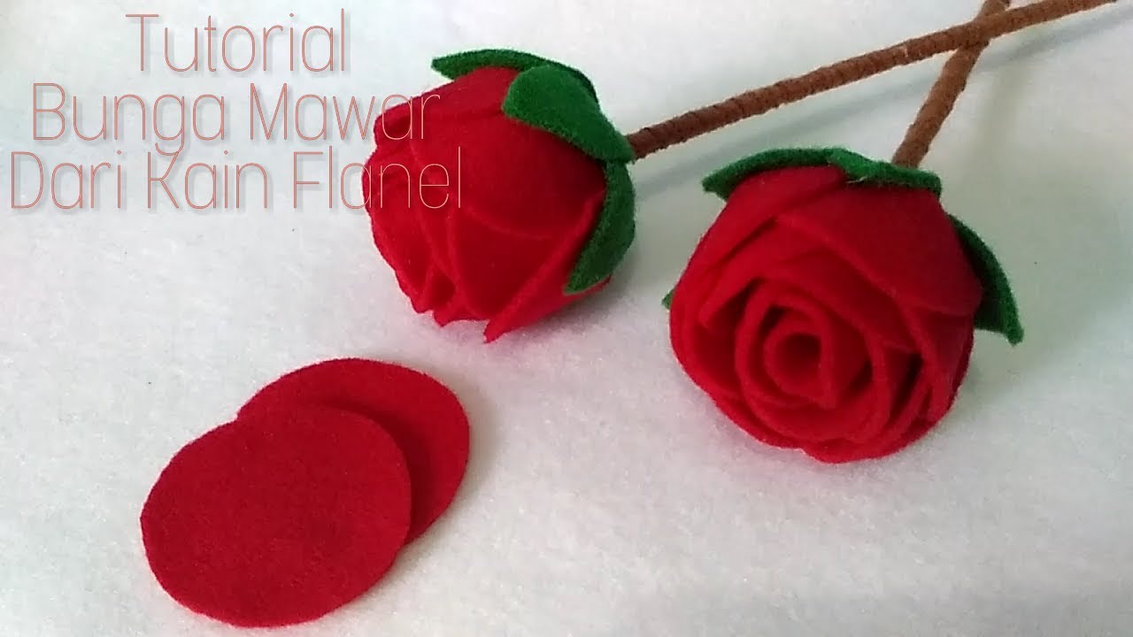 Cara Mudah Membuat Bunga Mawar Dari Kain Flanel || How to make a felt rose