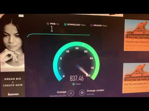Orange Jordan 1Gbps fiber connection speed test