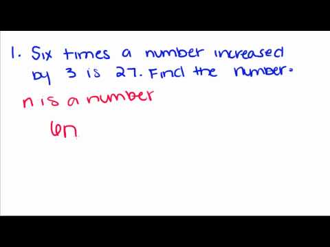 Algebra Tutorial - 9 - Solving Word Problems with Equations