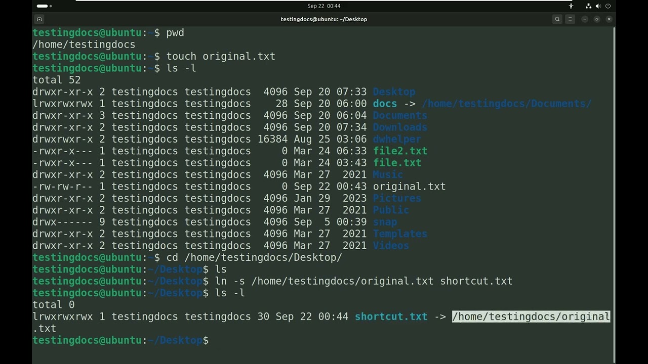 Creating Symbolic Links in Linux