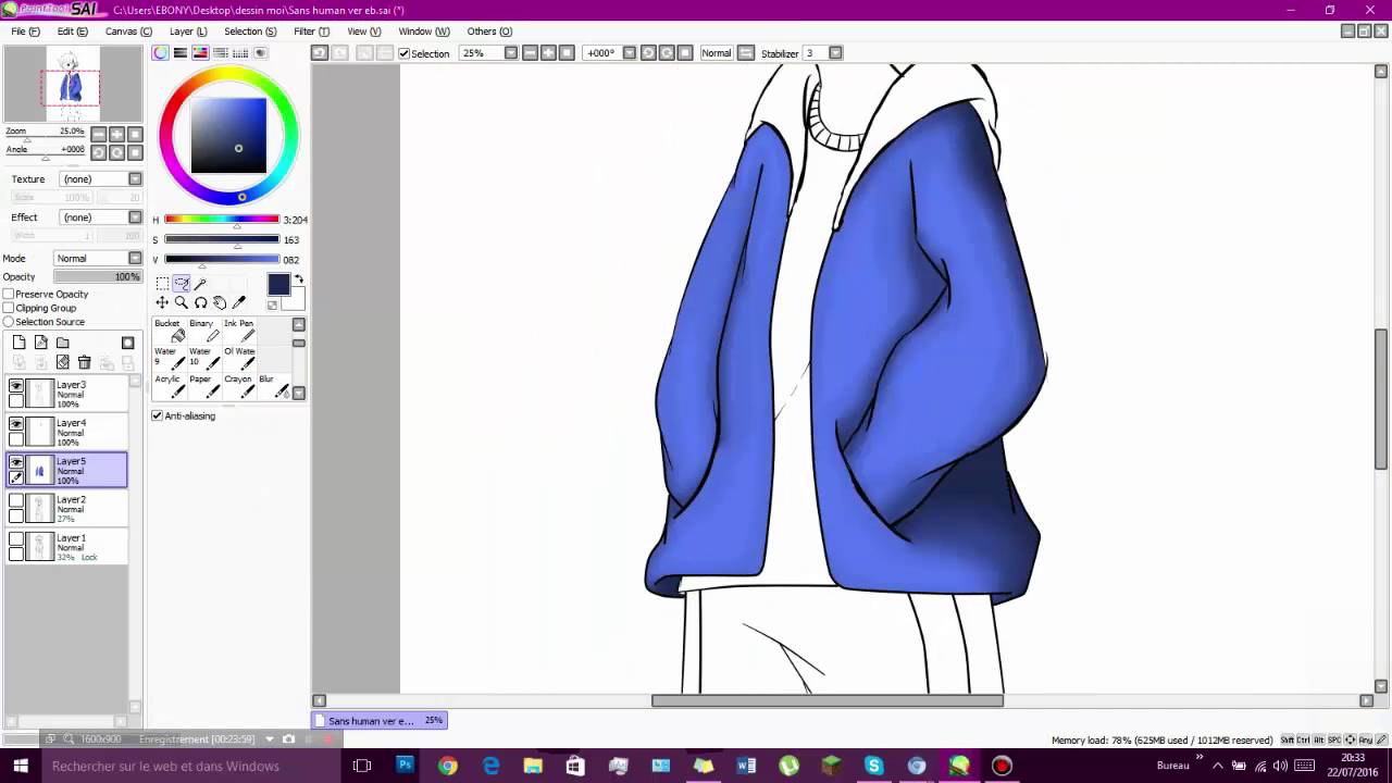 SpeedPaint- Undertale - Sans Human Version