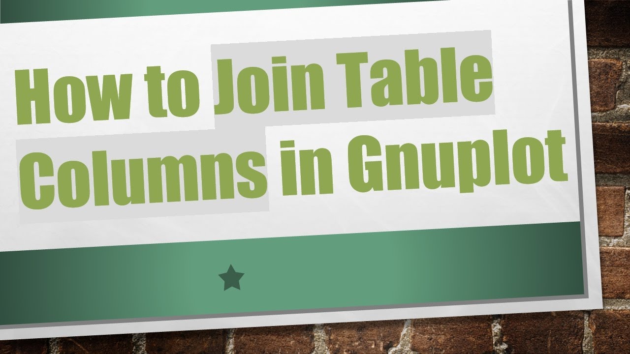 How to Join Table Columns in Gnuplot