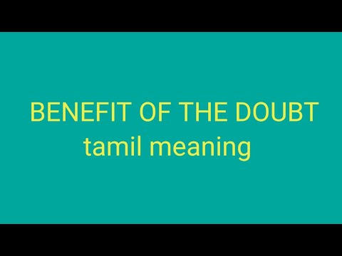 BENEFIT OF THE DOUBT tamil meaning/sasikumar
