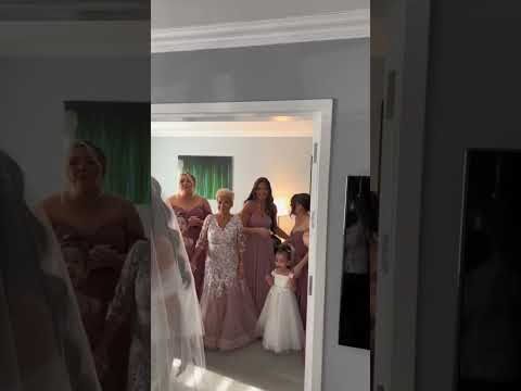 First look, priceless reactions #wedding #weddingdress #firstlook #azazie #bridetobe