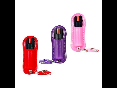 Pepper Shot Pepper Spray with Leatherette Holsters - Lot of 3 as Shown