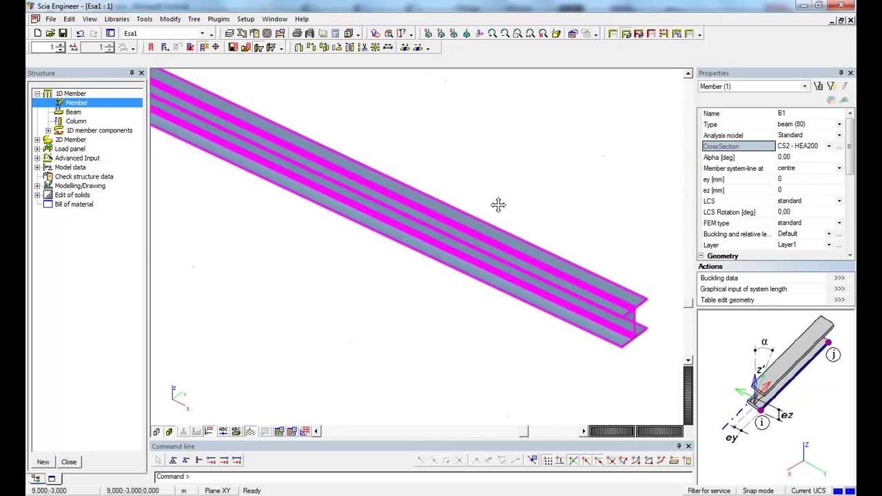 Basic overview of Scia Engineer's interface