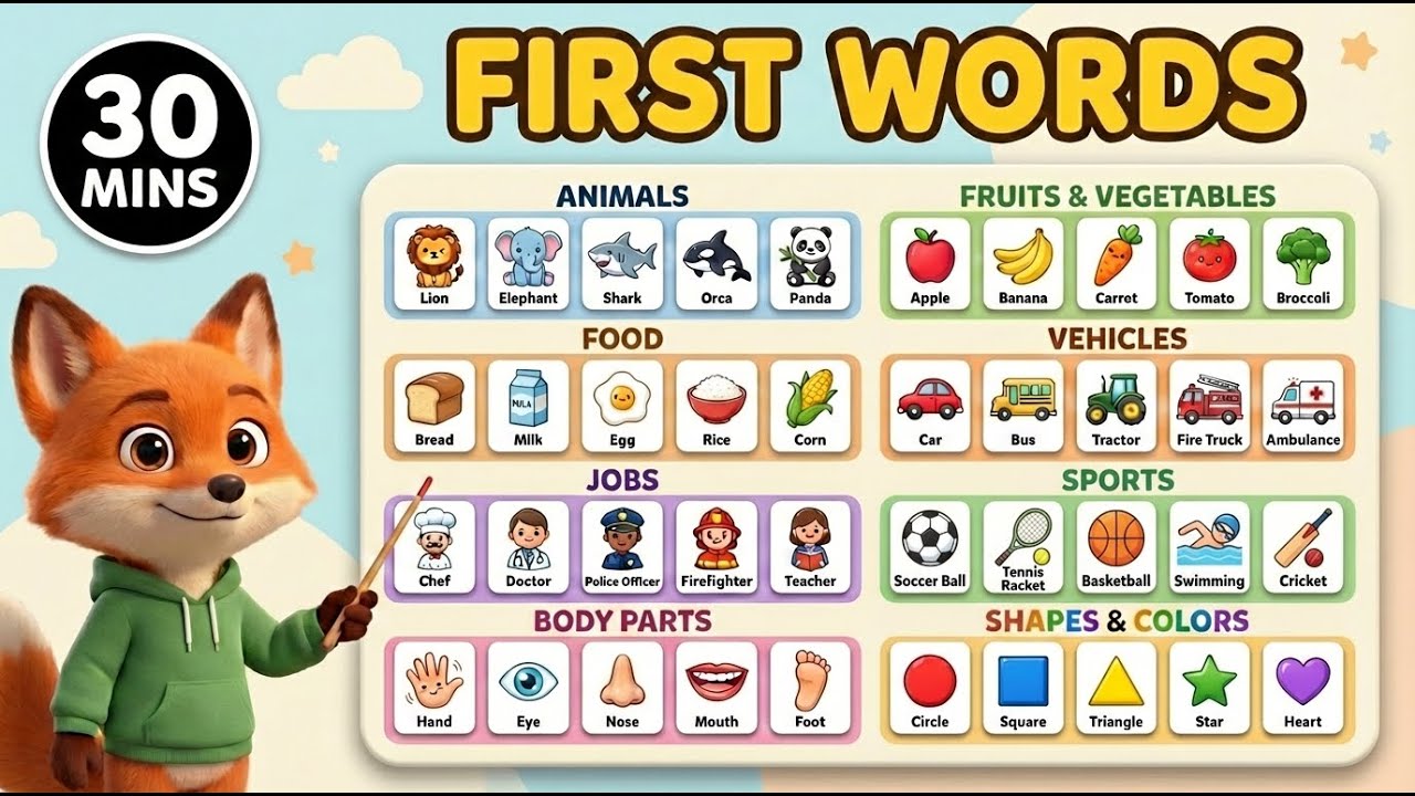 Baby’s First Words | Learn to Talk for Babies & Toddlers | Animated Read Aloud