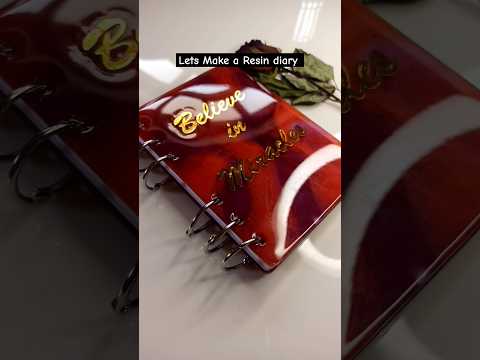 Resin Diary tutorial|Resin notebook|Resin gift ideas|Resin art for beginners|Wine and red colordiary