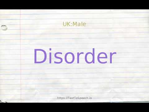 How to pronounce disorder