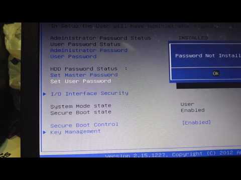 How to remove Hard drive and user password when laptop turns on