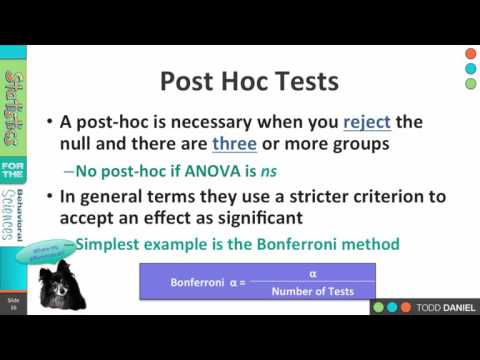 12-3 ANOVA Post Hoc Tests
