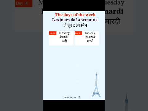 Daily French lesson 8π«π· (The days of the week)