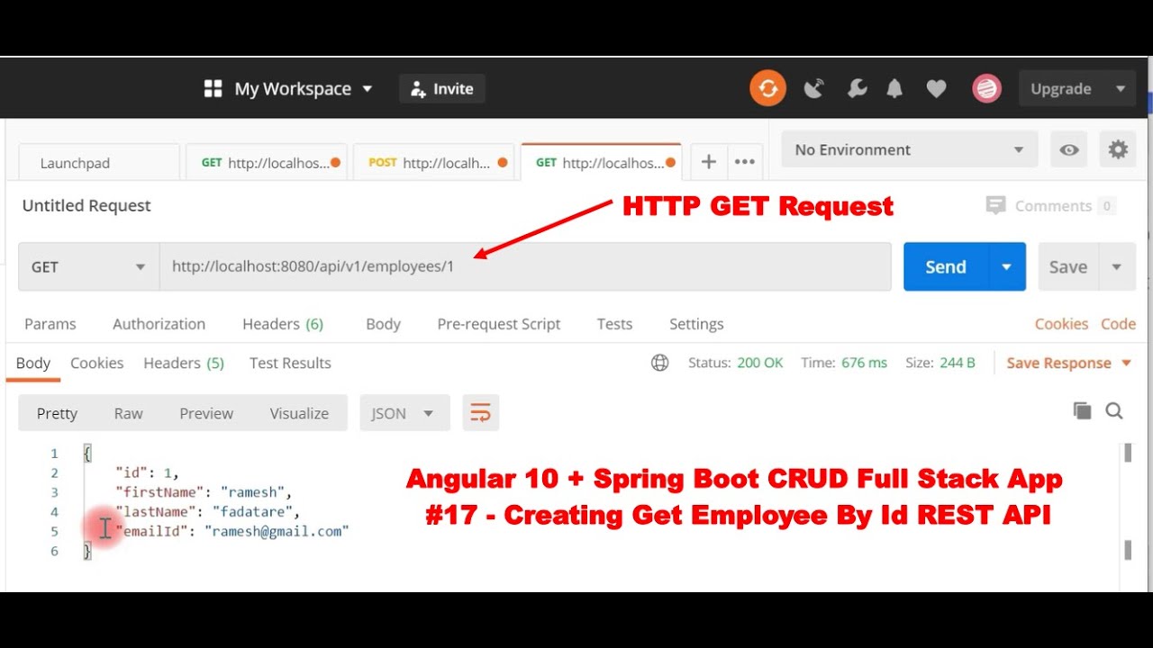Angular + Spring Boot CRUD Full Stack App - 17 - Creating REST API to Get Single Employee Object