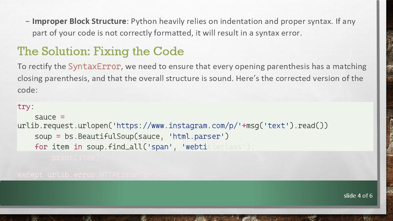 Solving a SyntaxError in Python When Using a for Loop