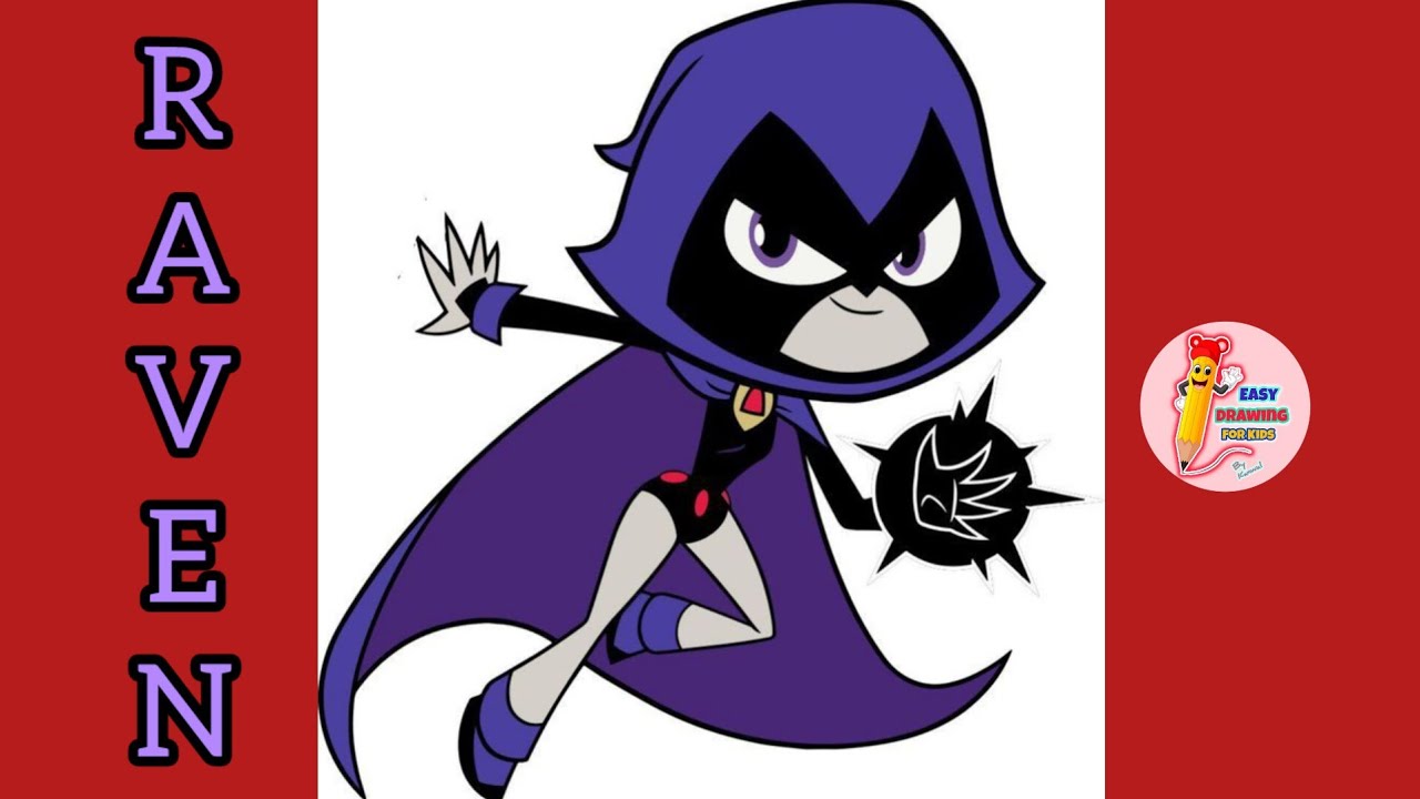 Raven from Teen Titans Go Cartoon Characters |how to draw raven easy way #art #viral #cartoon #yt