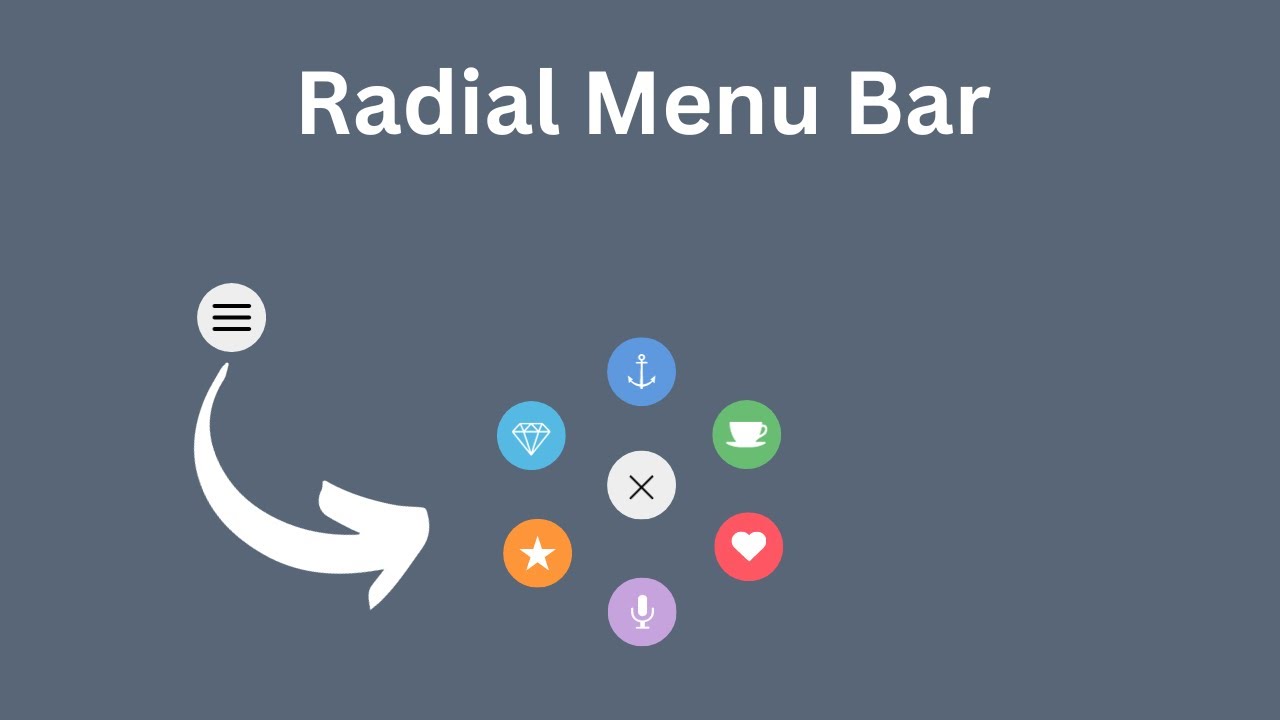 Radial Menu Bar Using HTML & CSS | Circular Navigation Menu Animation
