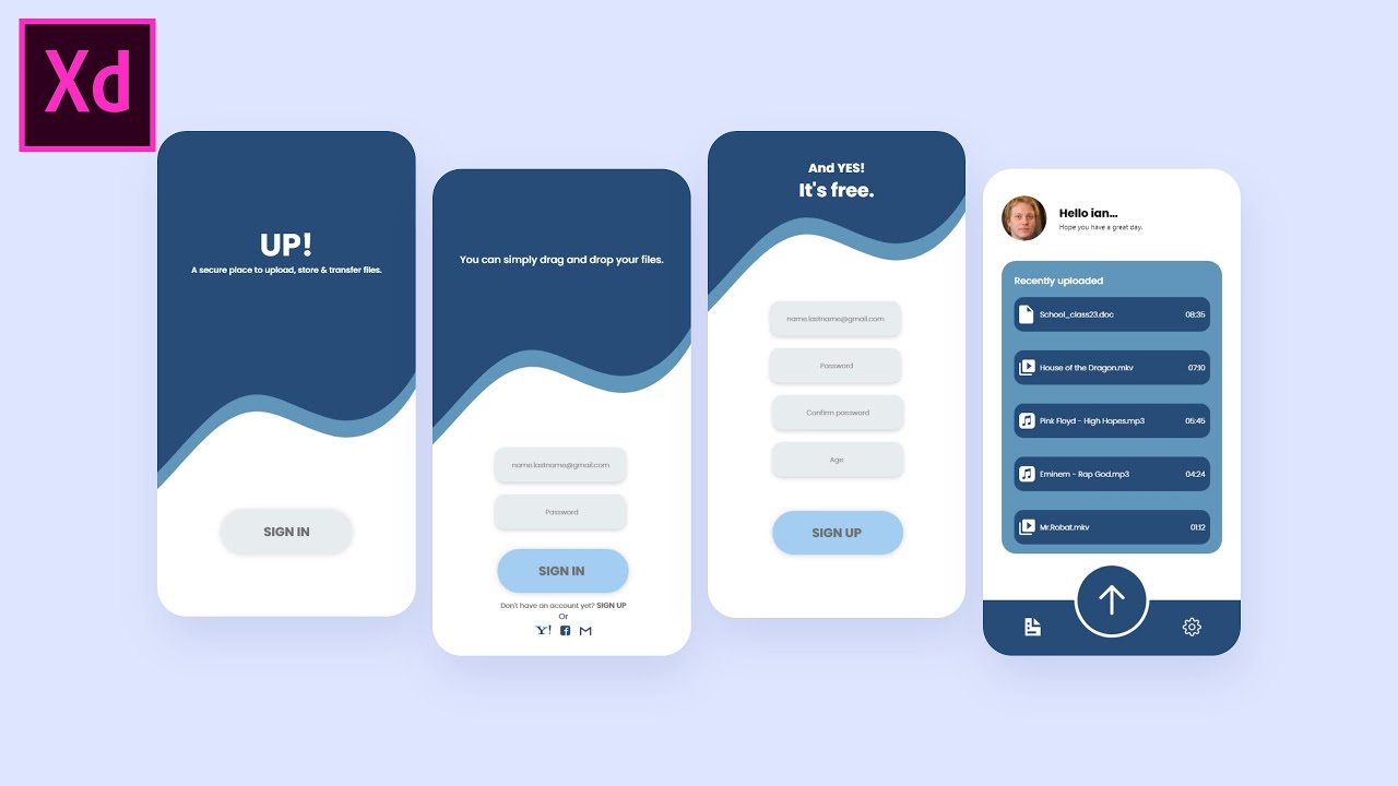 Designing an App Ui for Beginners in Adobe XD - [Speed Art Tutorial #1]