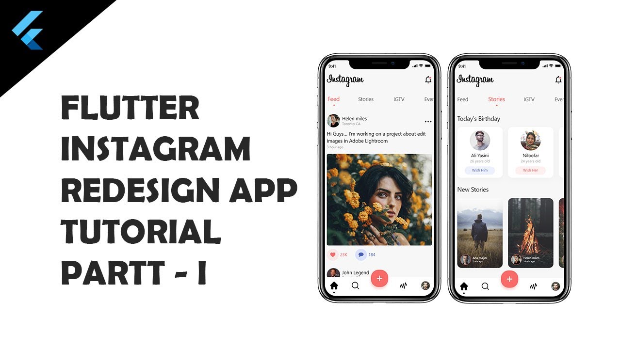 Flutter Instagram Redesign Tutorial Part  - 1