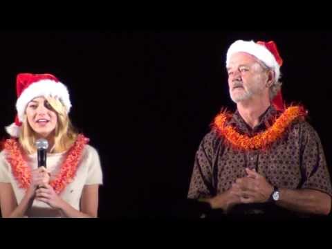 Please Enjoy This Video Of Bill Murray And Emma Stone Wearing Santa ...