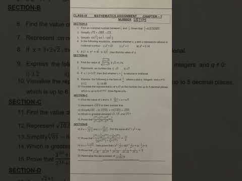 Important Questions For Class 9 Maths Ch- 1 Number System for Examination 2023