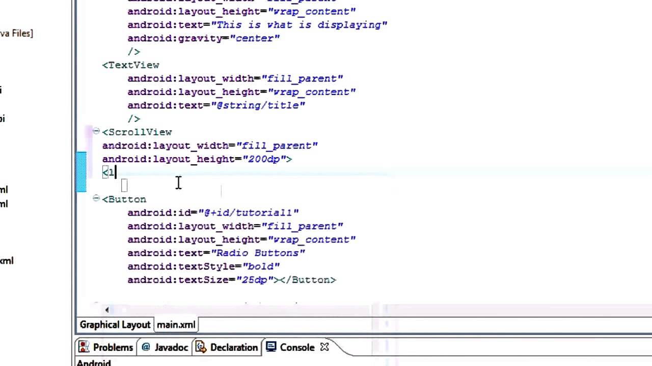 ANDROID TUTORIAL  Creating a Scroll View