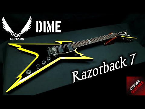 Dean Dime Razorback 7 Classic Black with Yellow Bevels 2007 | Reverb