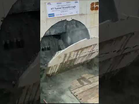 A TBM breakthrough in Hampton Roads Bridge-Tunnel expansion project in Virginia, USA.