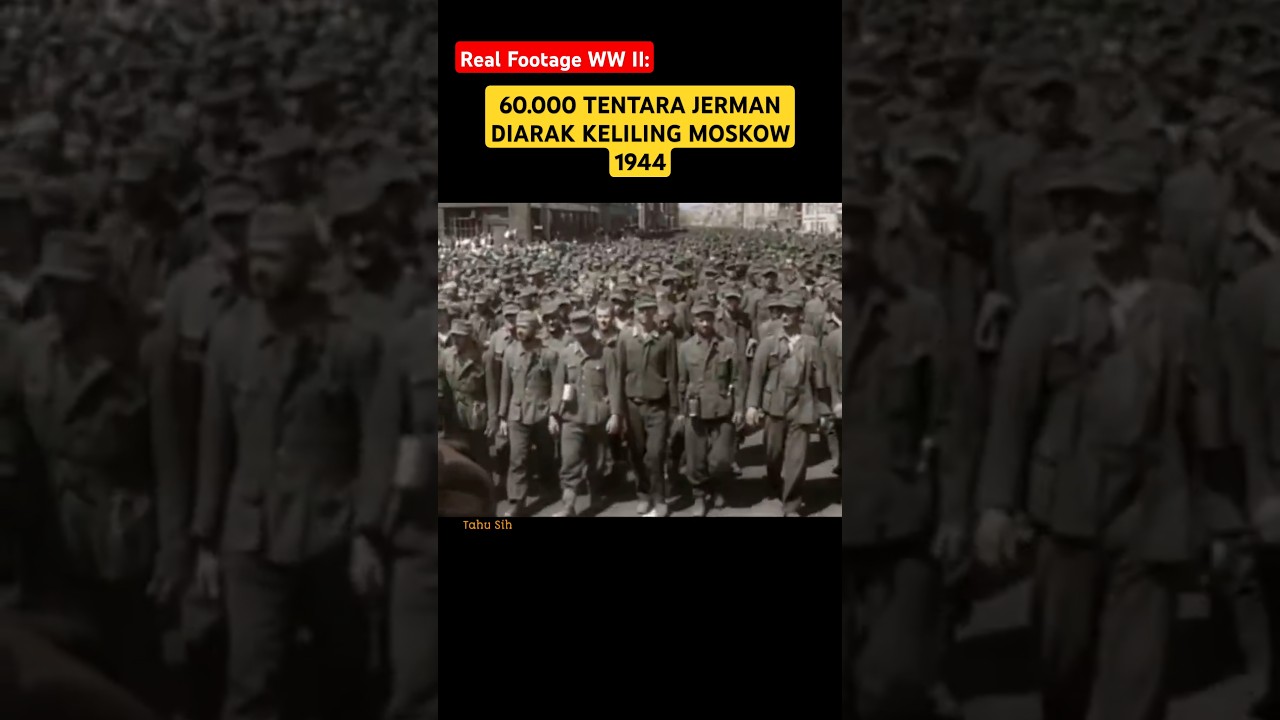 Real Footage WW II: 60.000 Tawanan Perang Jerman Diarak di Moskow 1944 #shorts #ww2