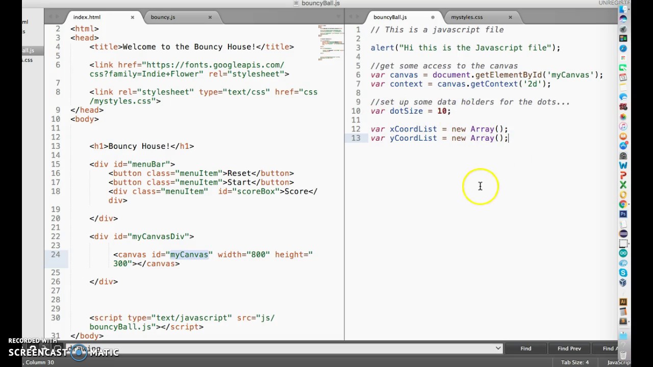 CS II Javascript Drawing Circles on Canvas