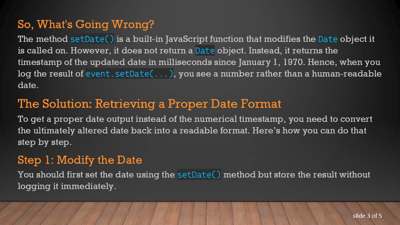 Understanding Why setDate() Returns a Number Instead of a Date in JavaScript