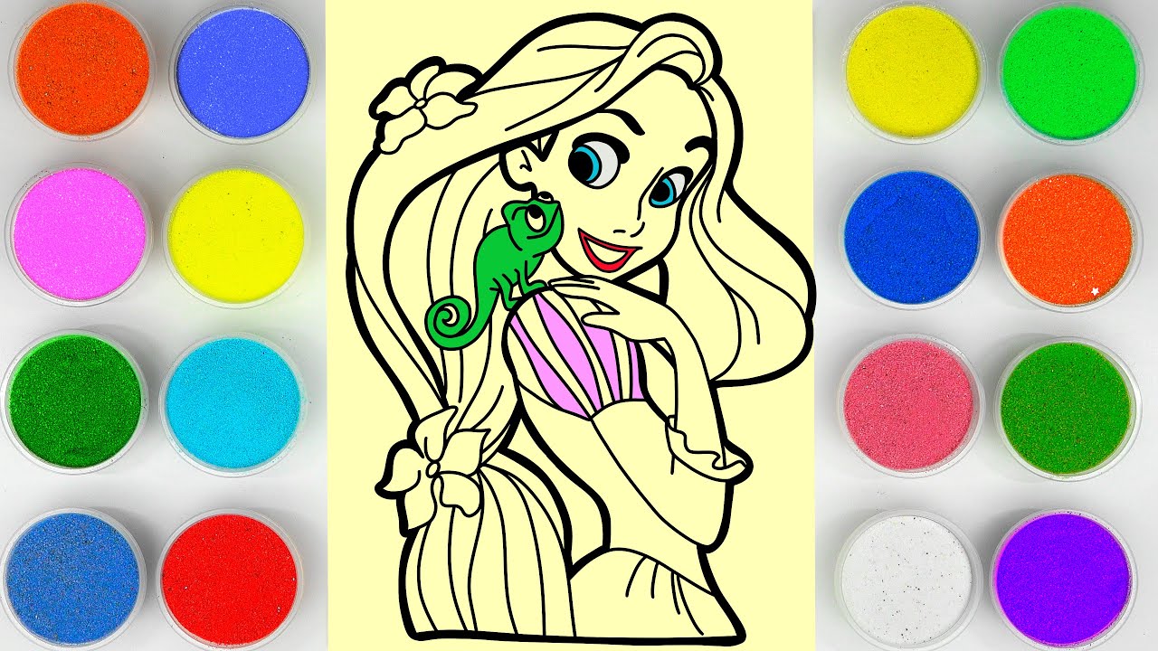 Sand painting princess Rapunzel