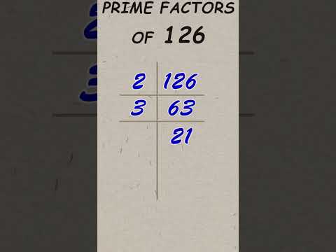 Prime factor of 126 / Prime factorisation / #publicmaths #shorts #primefactor