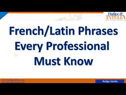 French And Latin Phrases Used In English Vocabulary || XAT || CAT || IIFT