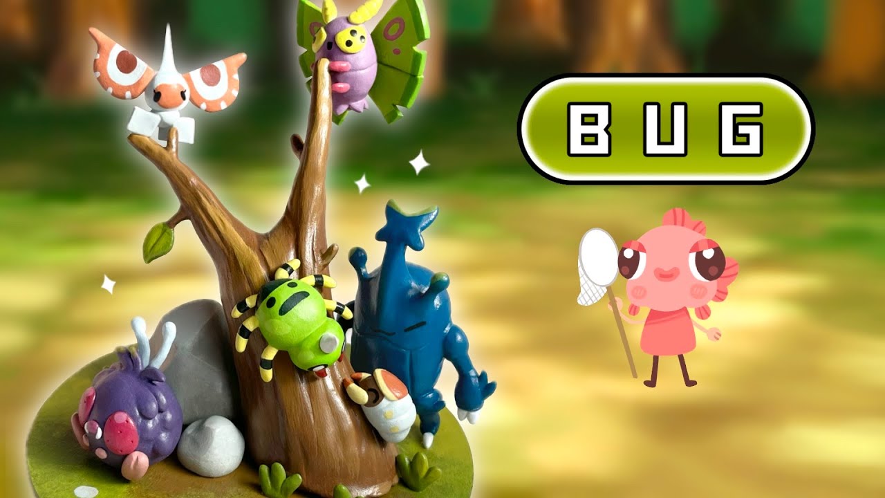 I Made My Own Pokemon Sculpture!! Pokemon Type Series: Bug