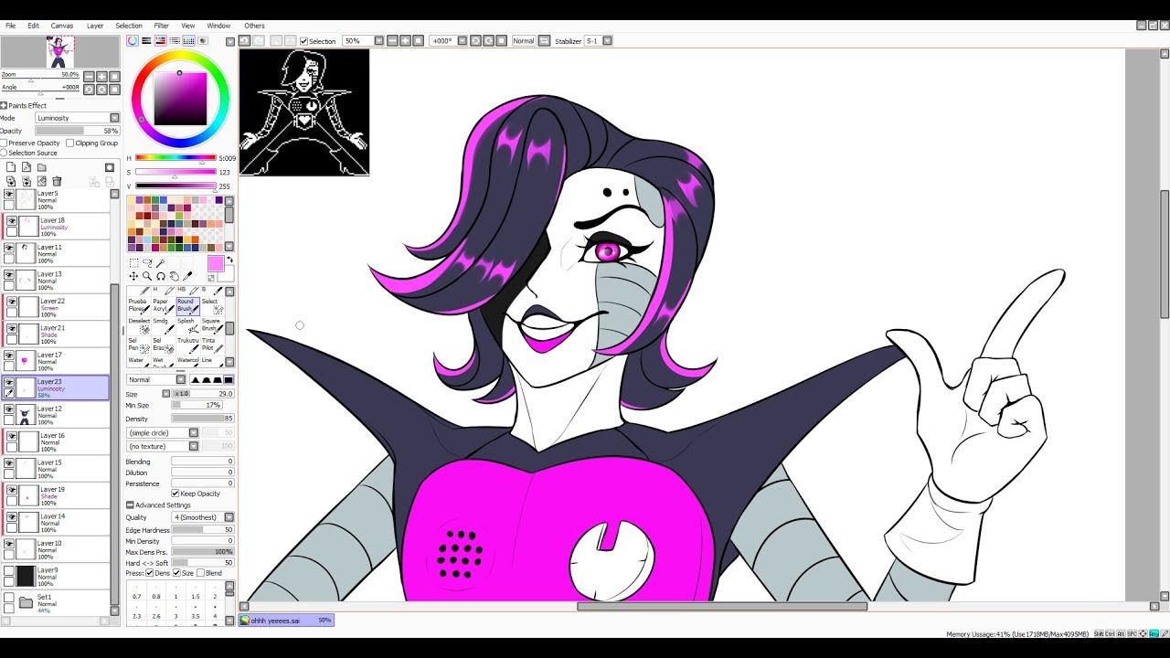 [SpeedPaint] Mettaton EX redraw(Undertale)