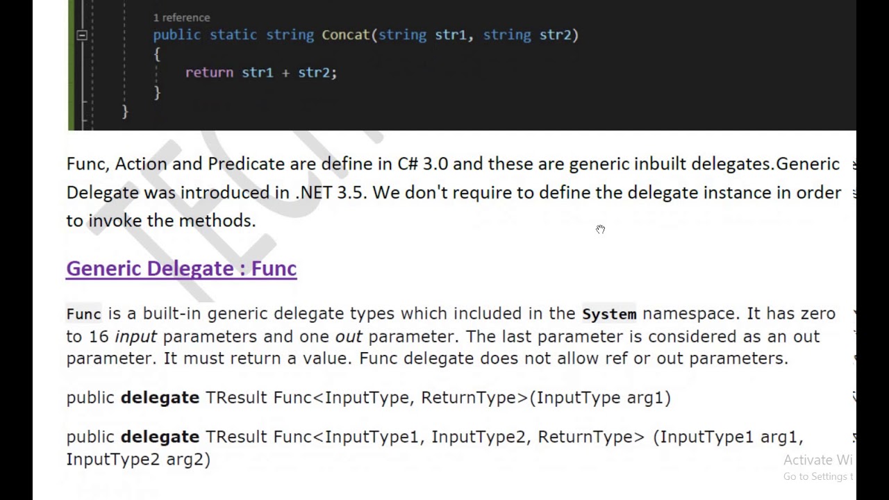 C# Delegate, Types of Delegates, Anonymous Method
