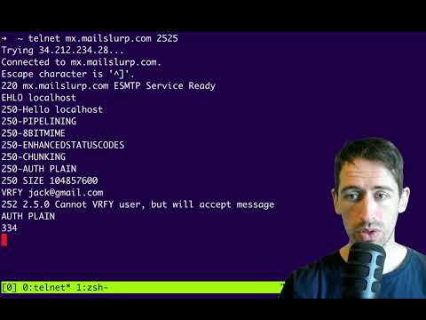 Connecting to a mail server - telnet SMTP test (sending email from Mac or linux terminal)