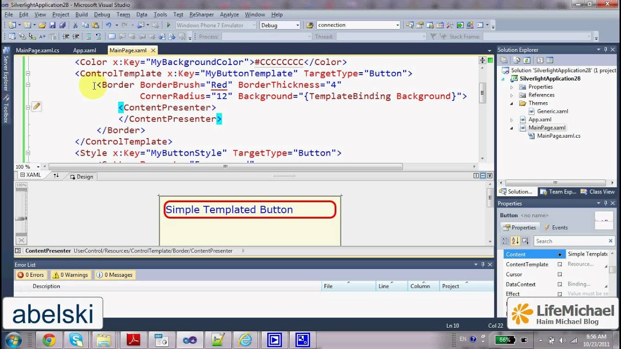 Silverlight Template Binding