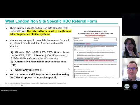 RM Partners West London webinar 20 Sept 2023 on primary care and RDCs in early cancer detection