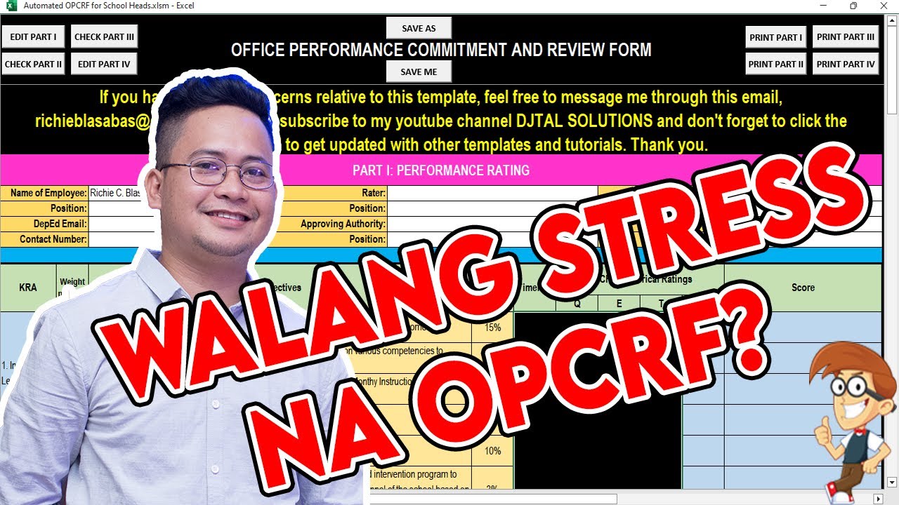 Free Fully Automated OPCRF Template for School Heads