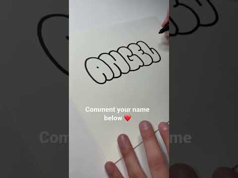 HOW TO DRAW BUBBLE LETTERS ๐ผ #shorts #art