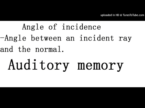 Angle of incidence definition for SPM students (Auditory memory)