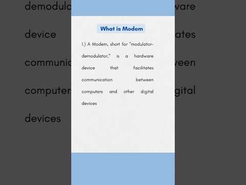 What is Modem | Computer Fundamentals |