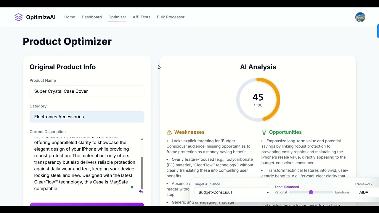 Product Description Optimizer #Devpost #OctopusHackthon
