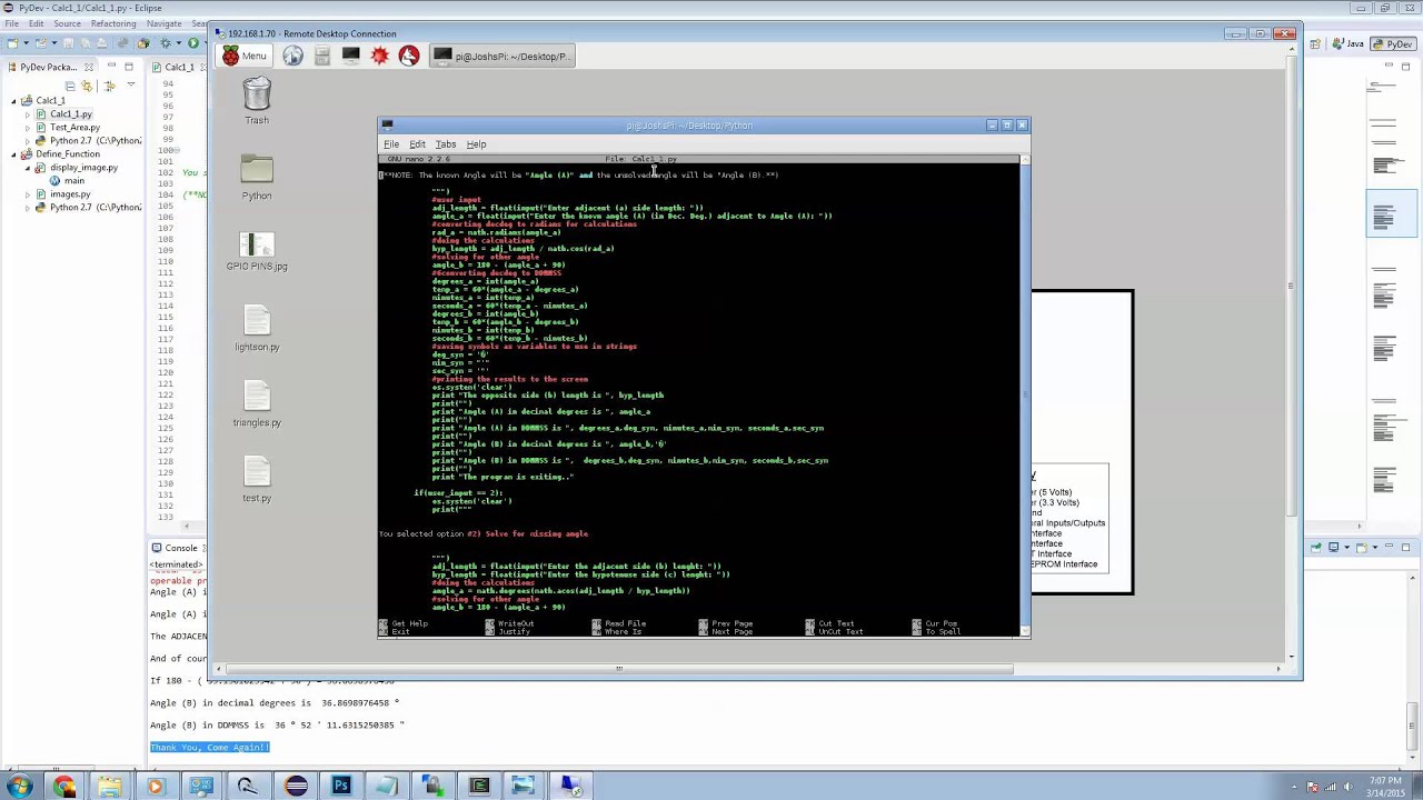 My Python Right Triangle Calculator