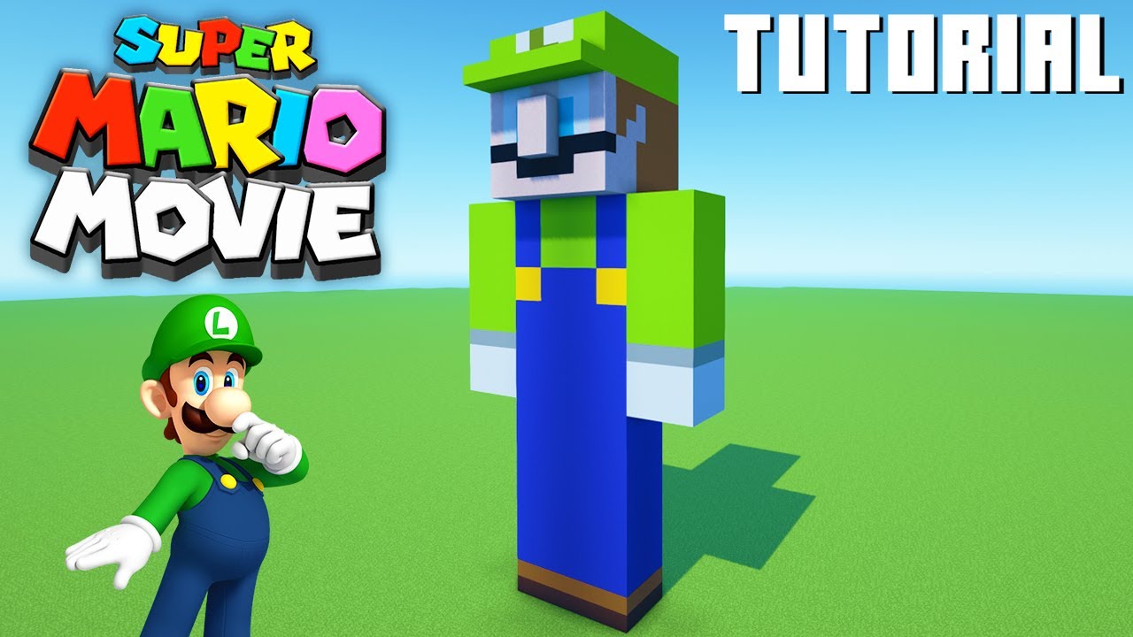 Minecraft Tutorial: How To Make A Luigi Statue 