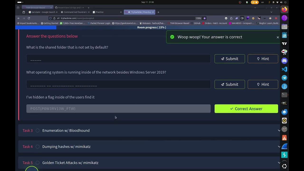 Post-Exploitation Basics TASKS 1-2 TryHackMe Walkthrough
