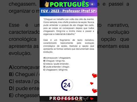 Português da FGV ✅Concurso Professor #concursodeprofessor